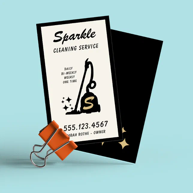 Retro Cleaning Service Maid Vacuum Cleaner Calling Card | Zazzle