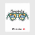Retro Clearwater Beach artwork in both sides Sticker | Zazzle