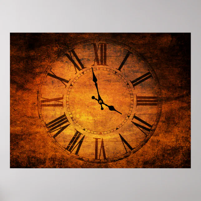 Retro clock poster | Zazzle