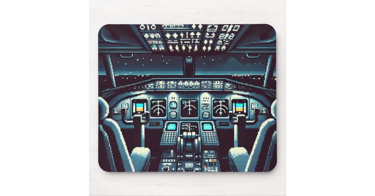 Retro Cockpit Mousepad (Dark) | Zazzle