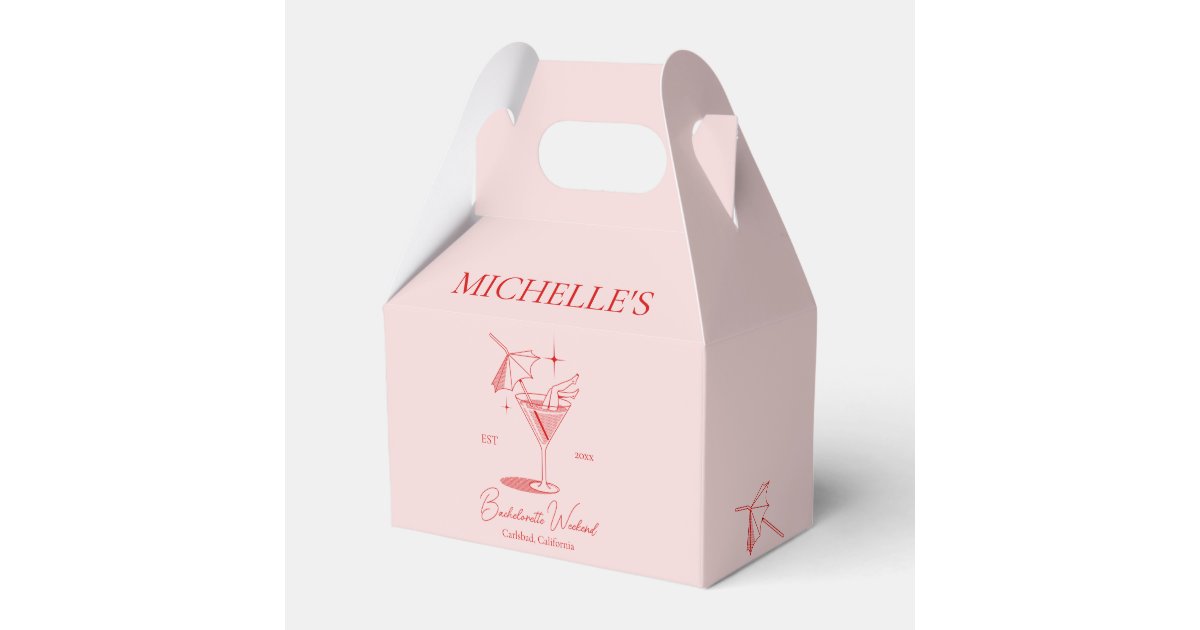 Retro Cocktail Bachelorette Party Favor Boxes | Zazzle