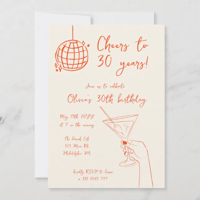 Retro Cocktail Birthday Party invitation | Zazzle