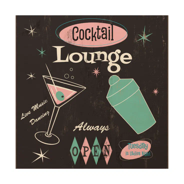 Retro Cocktail Lounge art | Zazzle