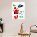 Retro cocktail lounge lizard bloody mary bar poster | Zazzle