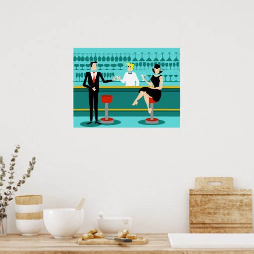 Retro Cocktail Lounge Poster | Zazzle