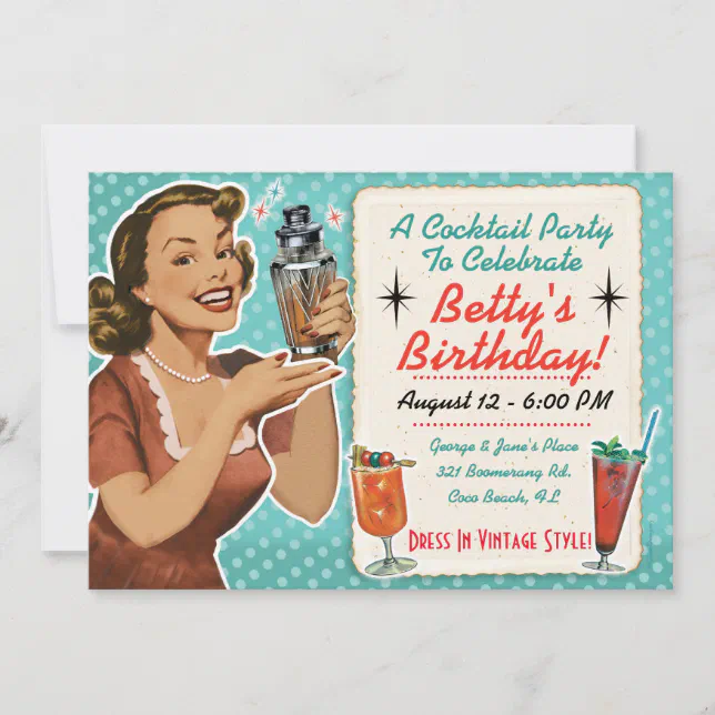 Retro Cocktail Party Invitation | Zazzle