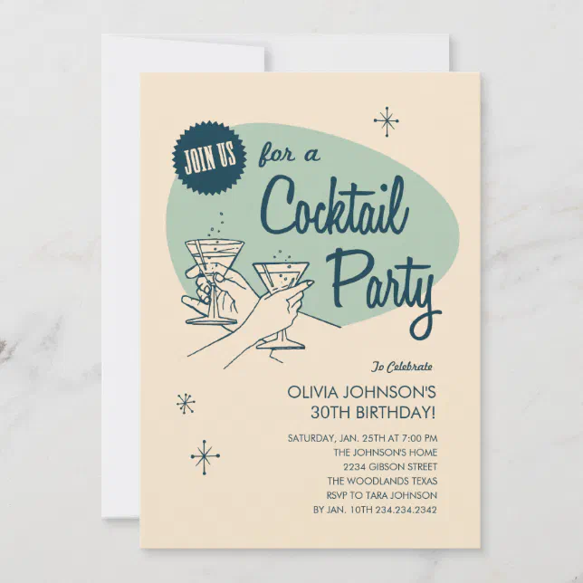 Retro Cocktail Party Invitations | Zazzle