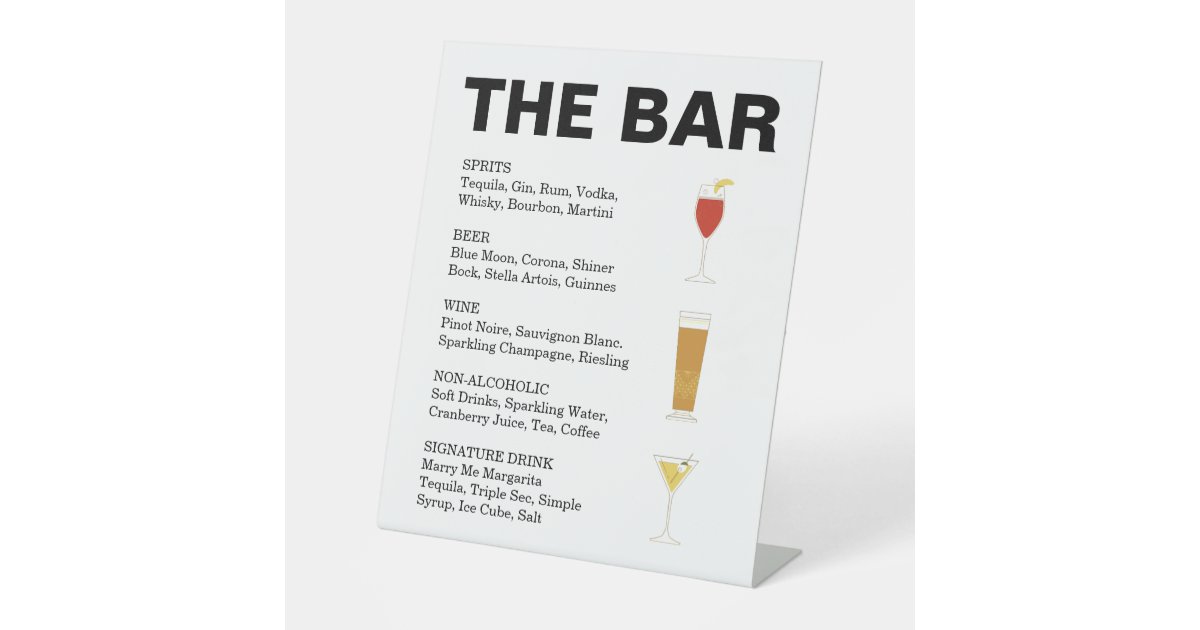 Retro Cocktail Pedestal Sign | Zazzle