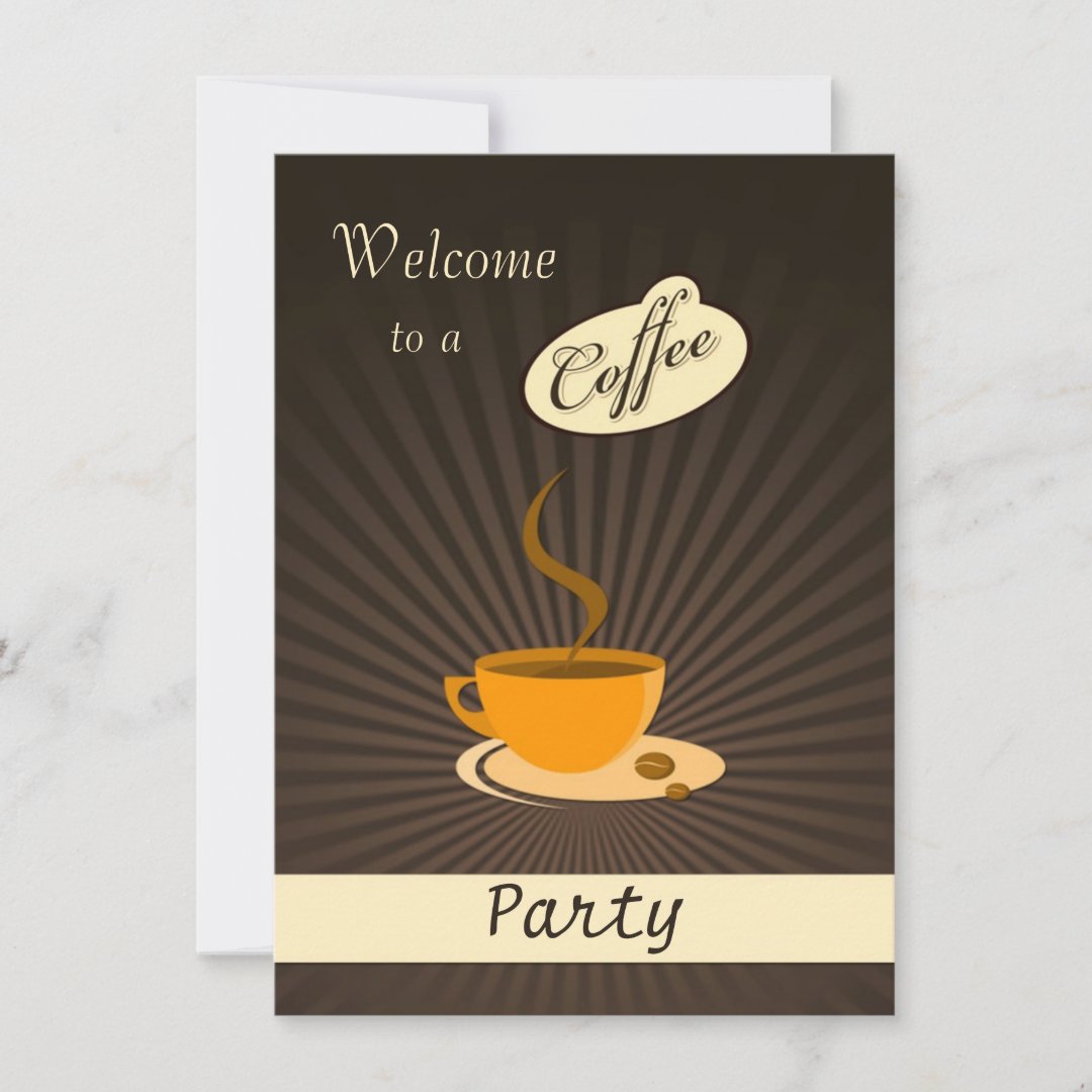 Retro coffee cup Party Invitation | Zazzle
