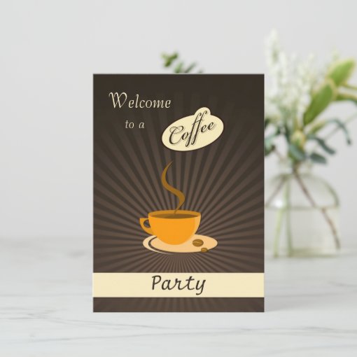 Retro coffee cup Party Invitation | Zazzle