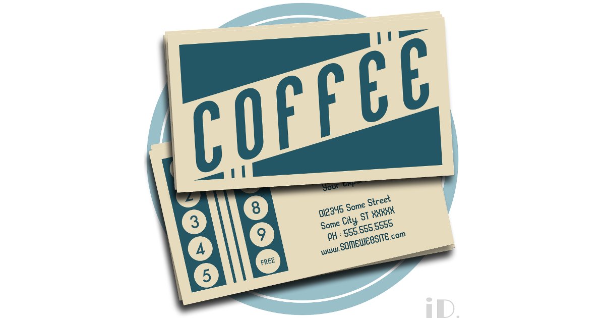 retro coffee loyalty punch card | Zazzle
