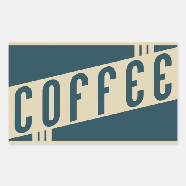 retro coffee rectangular sticker | Zazzle
