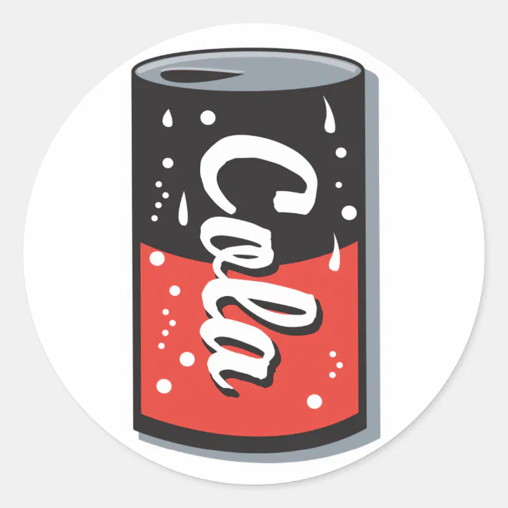 retro cola can design classic round sticker | Zazzle