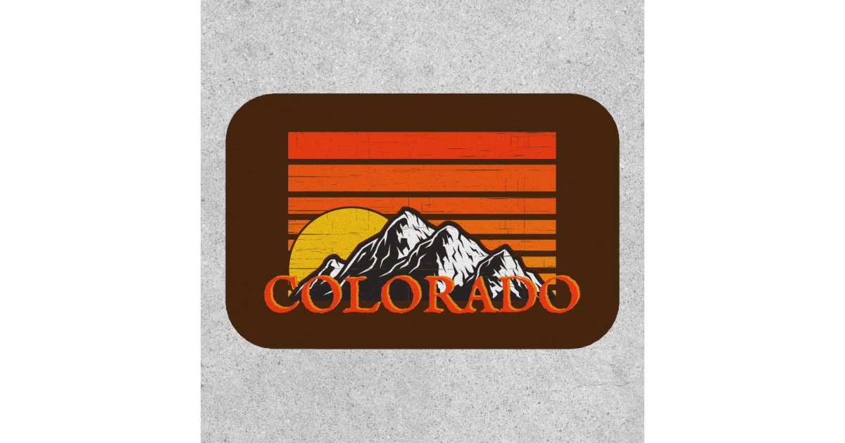 Retro Colorado Rocky Mountain Sunset Patch | Zazzle