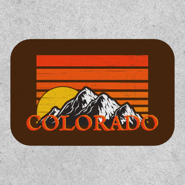 Retro Colorado Rocky Mountain Sunset Patch | Zazzle