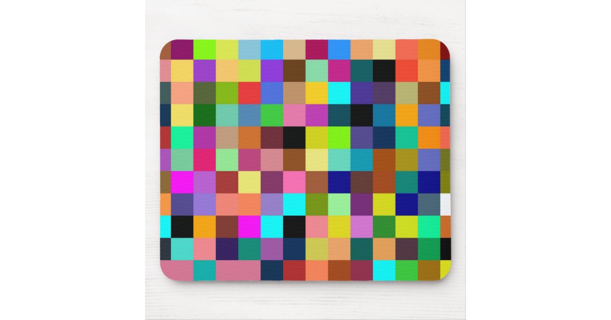 Retro Colorful Checkerboard Mouse Pad | Zazzle