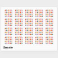 Retro Colorful Christmas Baubles Square Sticker | Zazzle