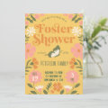 Retro Colorful Flower Garden Foster Care Shower Invitation | Zazzle