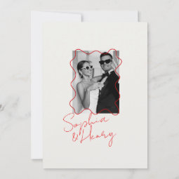 Retro Colorful Fun Wavy Handwritten Wedding Invitation | Zazzle