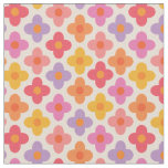 Retro Mod Flowers Fabric | Zazzle