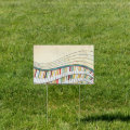 Retro Colorful Wavy Piano Yard Sign | Zazzle
