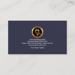 Retro Column Faux Gold Power Plug Electrician Business Card | Zazzle
