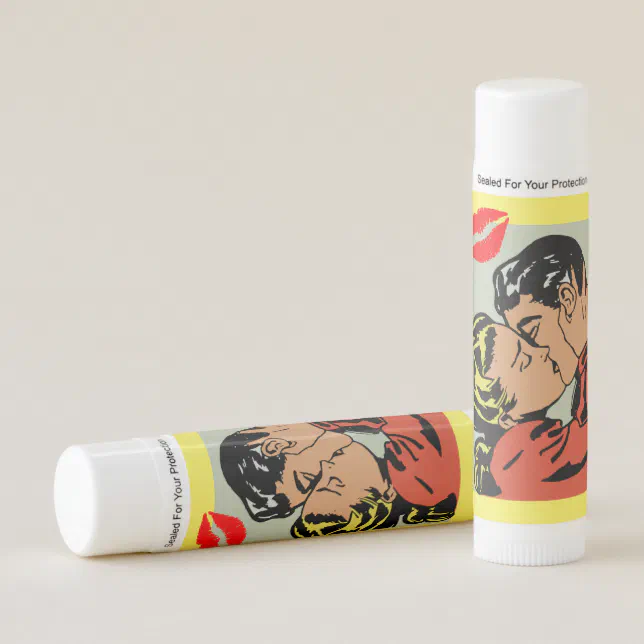 Retro Comic Art Couples Kiss Lip Balm | Zazzle