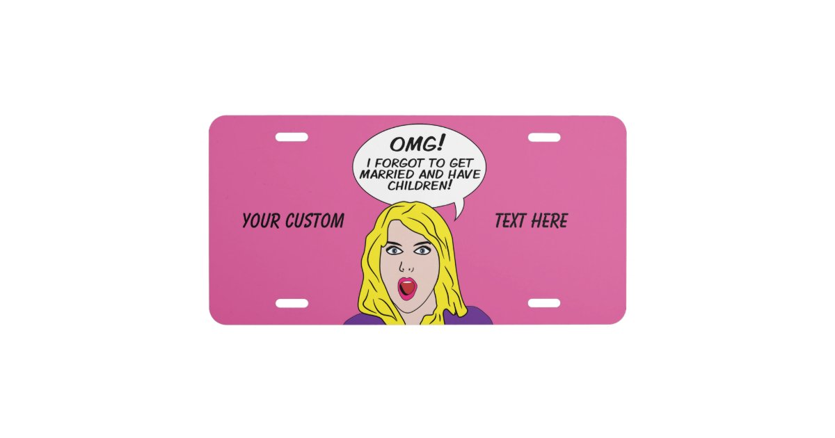 RETRO COMICS custom license plate | Zazzle