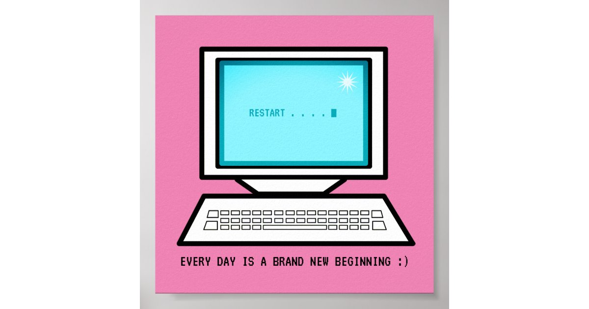 retro computer POSITIVITY PC encouragement Poster | Zazzle