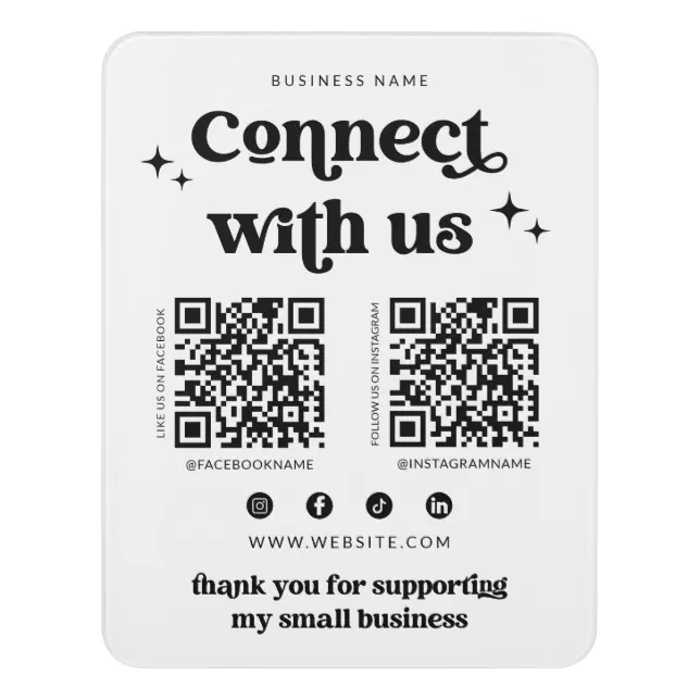 Retro Connect With Us Social Media Sign | Zazzle