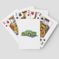 Retro Convertible Green Car Playing Cards | Zazzle