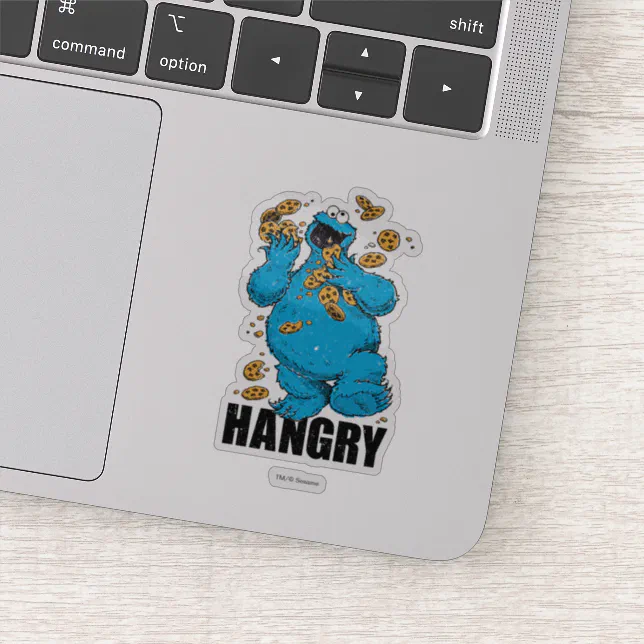 Retro Cookie Monster | Hangry Sticker | Zazzle