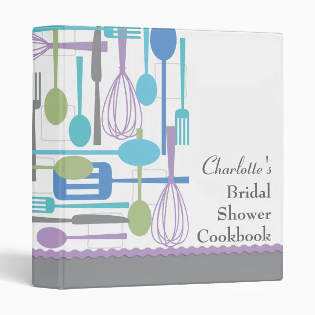 Retro Cooking Bridal Shower Cookbook Recipe Binder | Zazzle