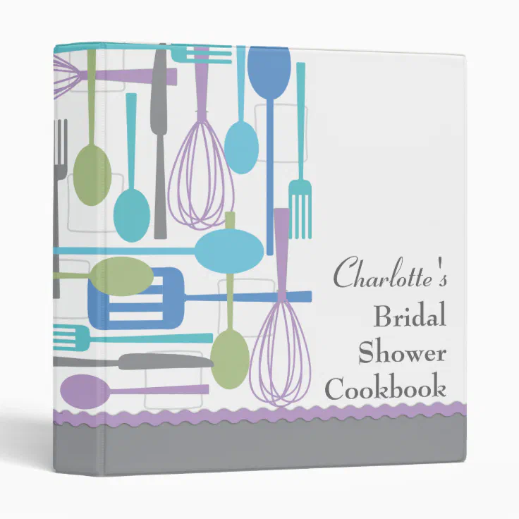 Retro Cooking Bridal Shower Cookbook Recipe Binder | Zazzle