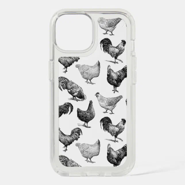 Retro Country Farm Chicken Pattern Speck iPhone Case | Zazzle