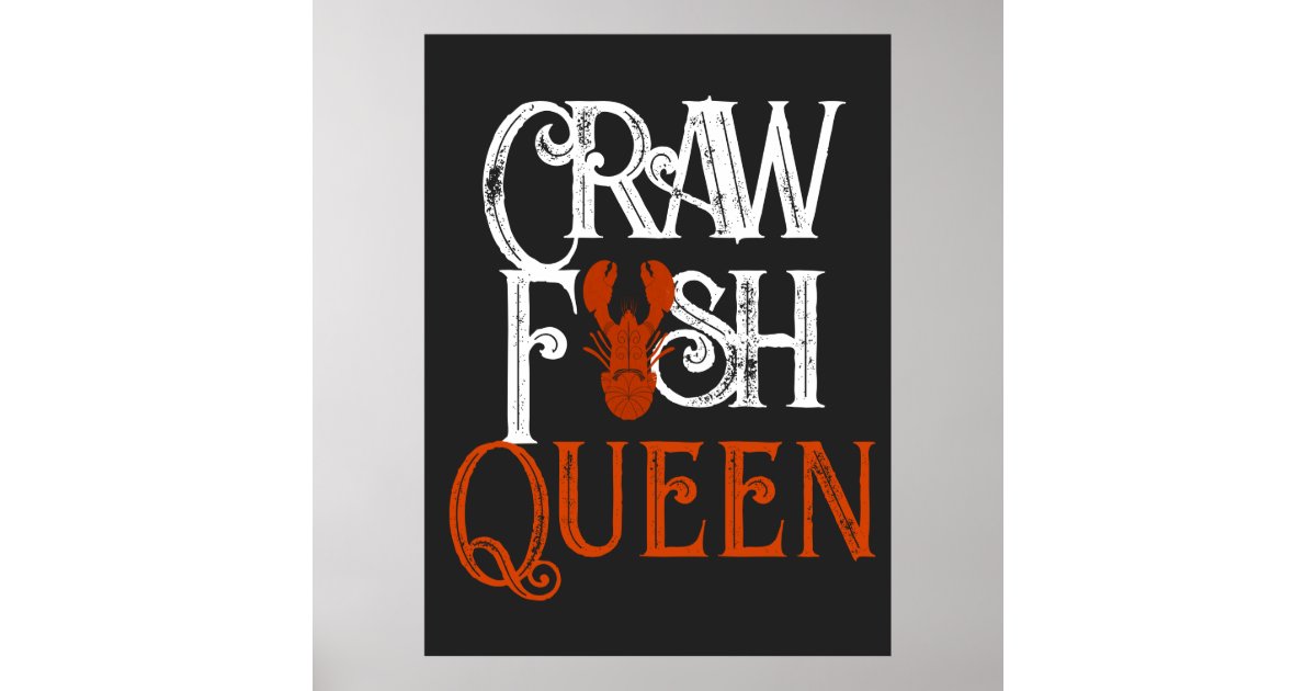 Retro Crawfish Queen Seafood Poster | Zazzle