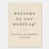 Retro Cream Typewriter Custom Wedding Welcome Sign | Zazzle