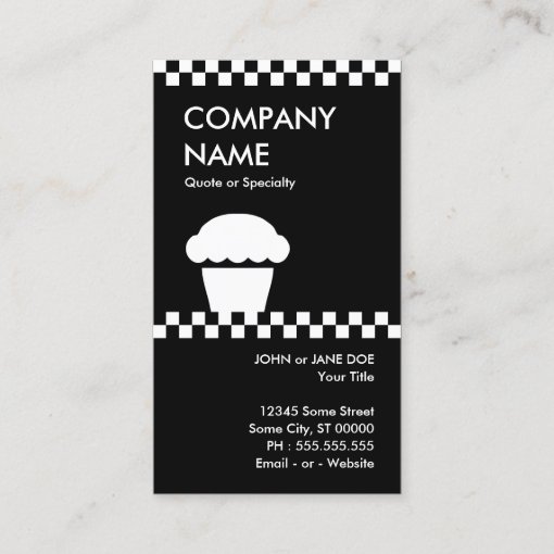 retro cupcake checkers punchcard loyalty card | Zazzle