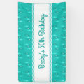 Retro Custom Birthday Party Turquoise Banner | Zazzle