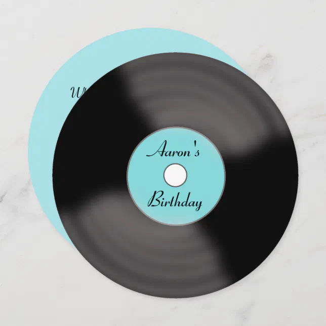 Retro Custom Birthday Vinyl Record Invitations | Zazzle