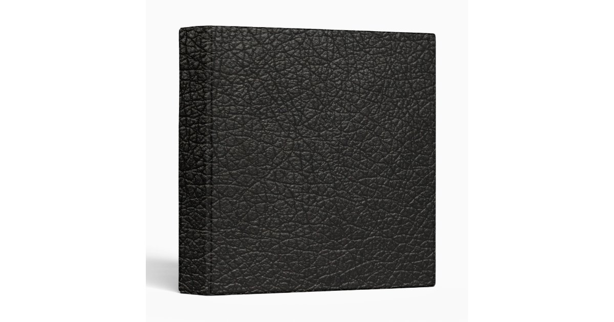 Retro Custom Black Leather 3 Ring Binder | Zazzle