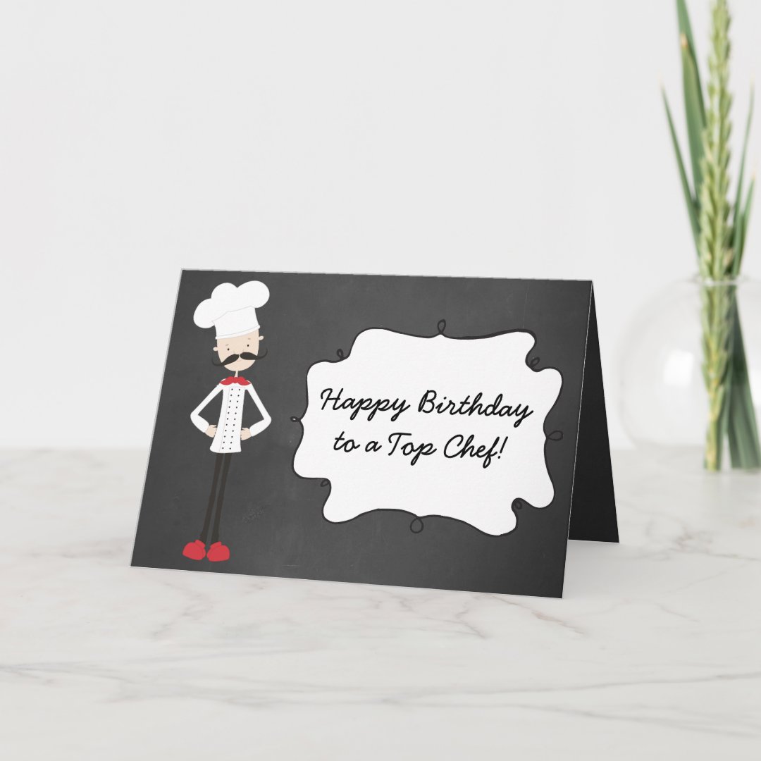 Retro Custom Chef Happy Birthday Greeting Card | Zazzle