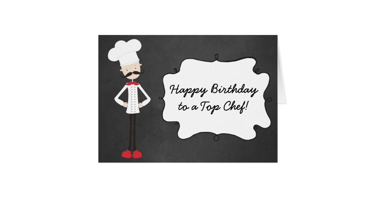 Retro Custom Chef Happy Birthday Greeting Card | Zazzle