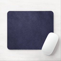 Retro Custom Navy Blue Leather Mouse Pad | Zazzle