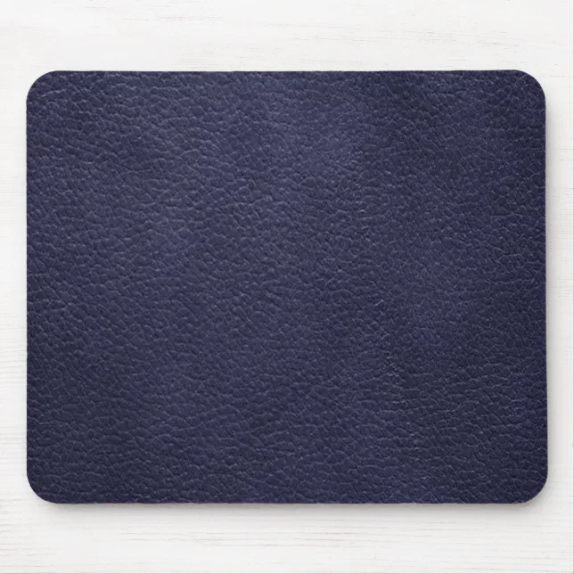 Retro Custom Navy Blue Leather Mouse Pad | Zazzle