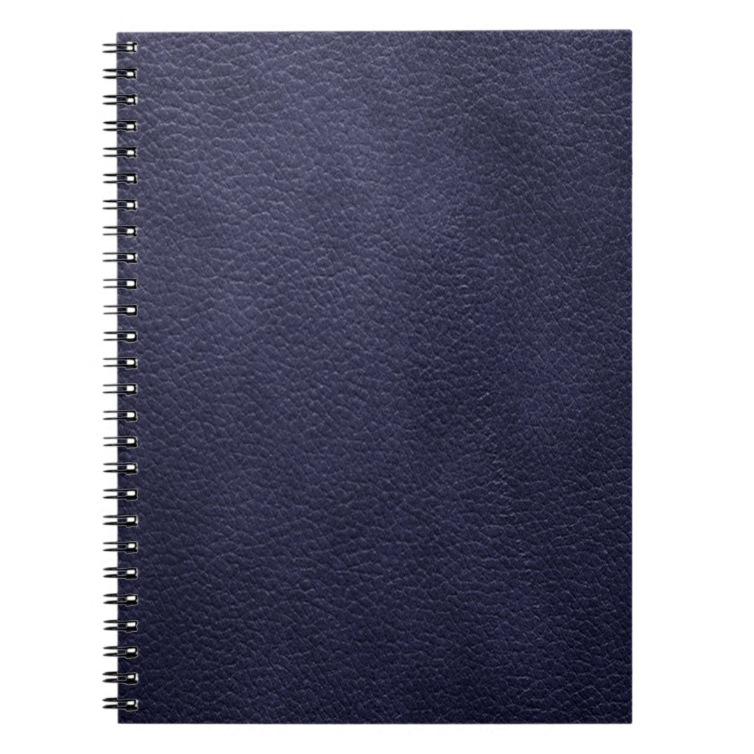 Retro Custom Navy Blue Leather Notebook | Zazzle