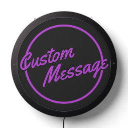 Retro Custom Purple Script LED Sign | Zazzle
