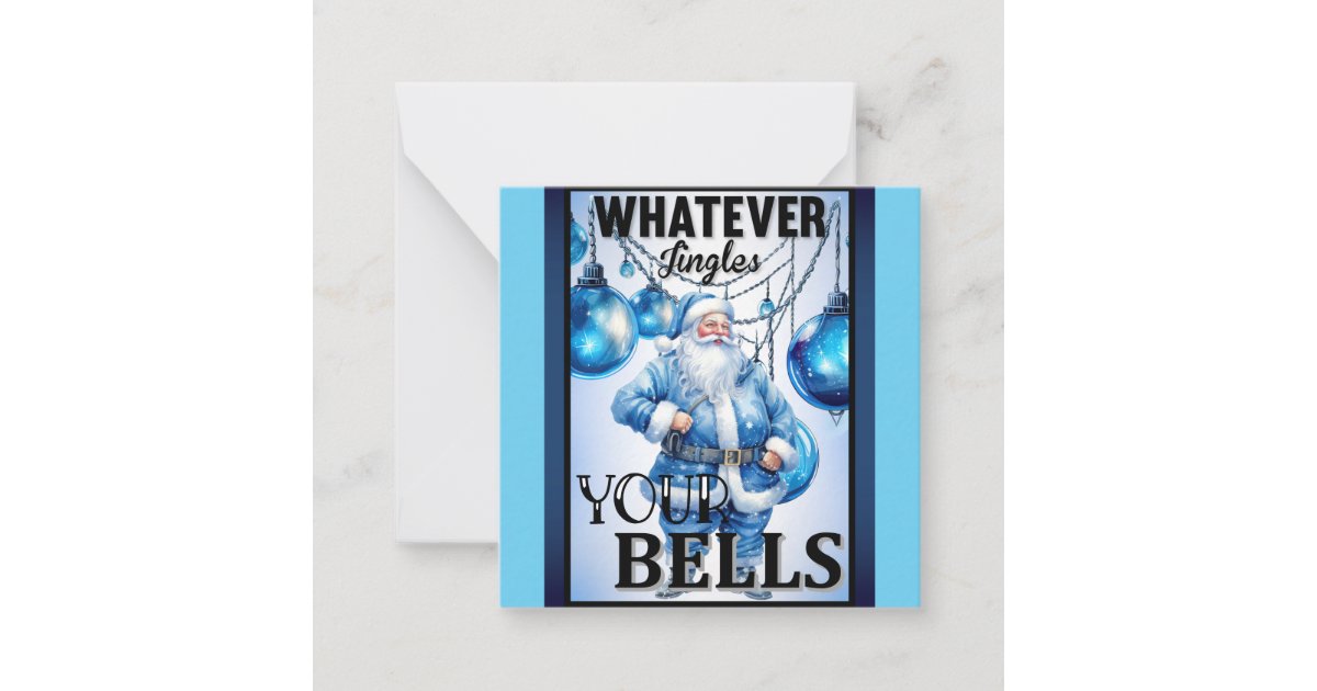 Retro Cutie Blue Christmas Note Card | Zazzle