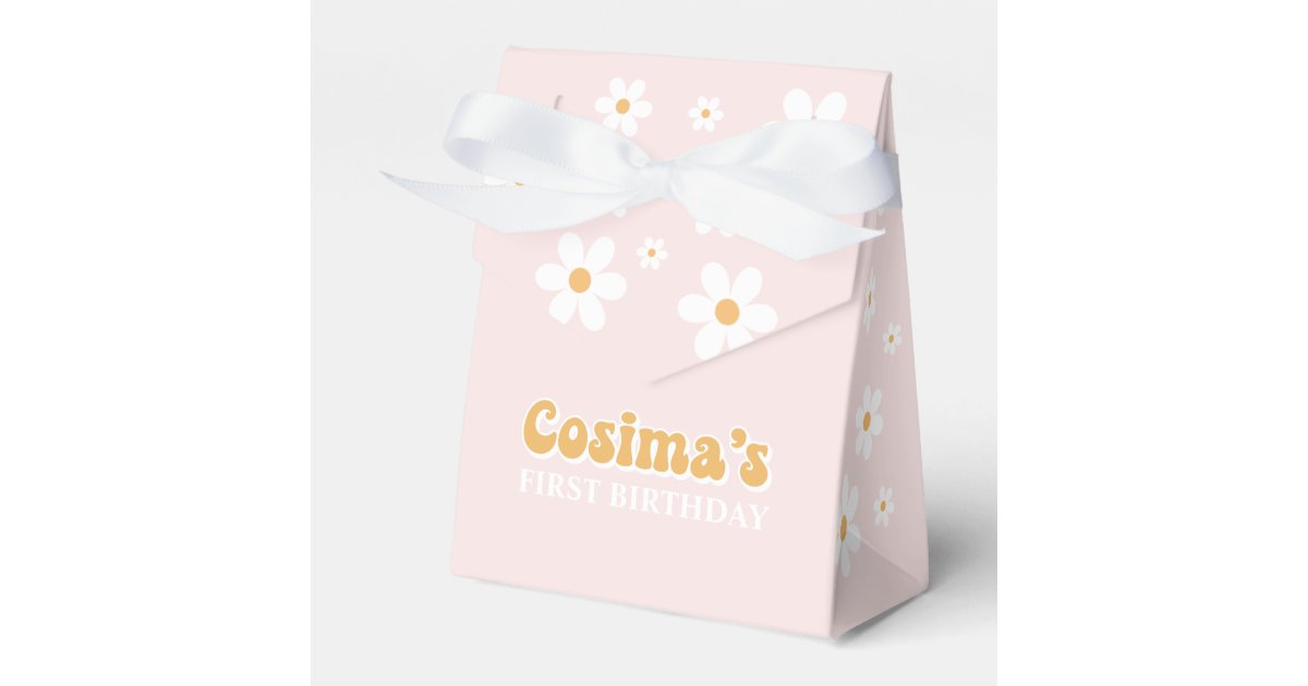 Retro Daisy Custom Favor Boxes | Zazzle
