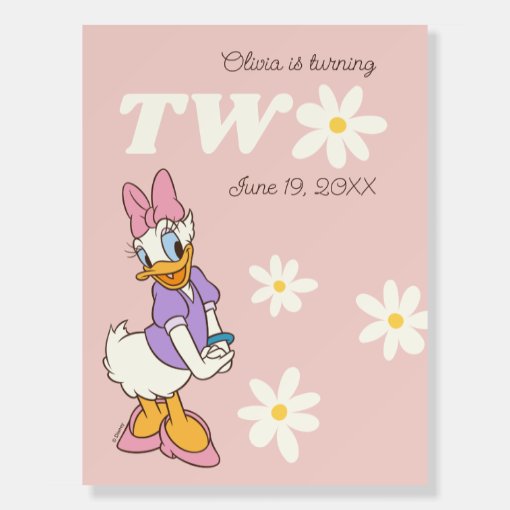 Retro Daisy Duck | Daisy 2nd Birthday Foam Board | Zazzle